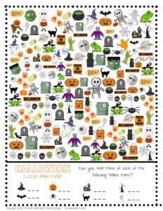 I-Spy Halloween Activity for Preschool & Elementary School Students ...
